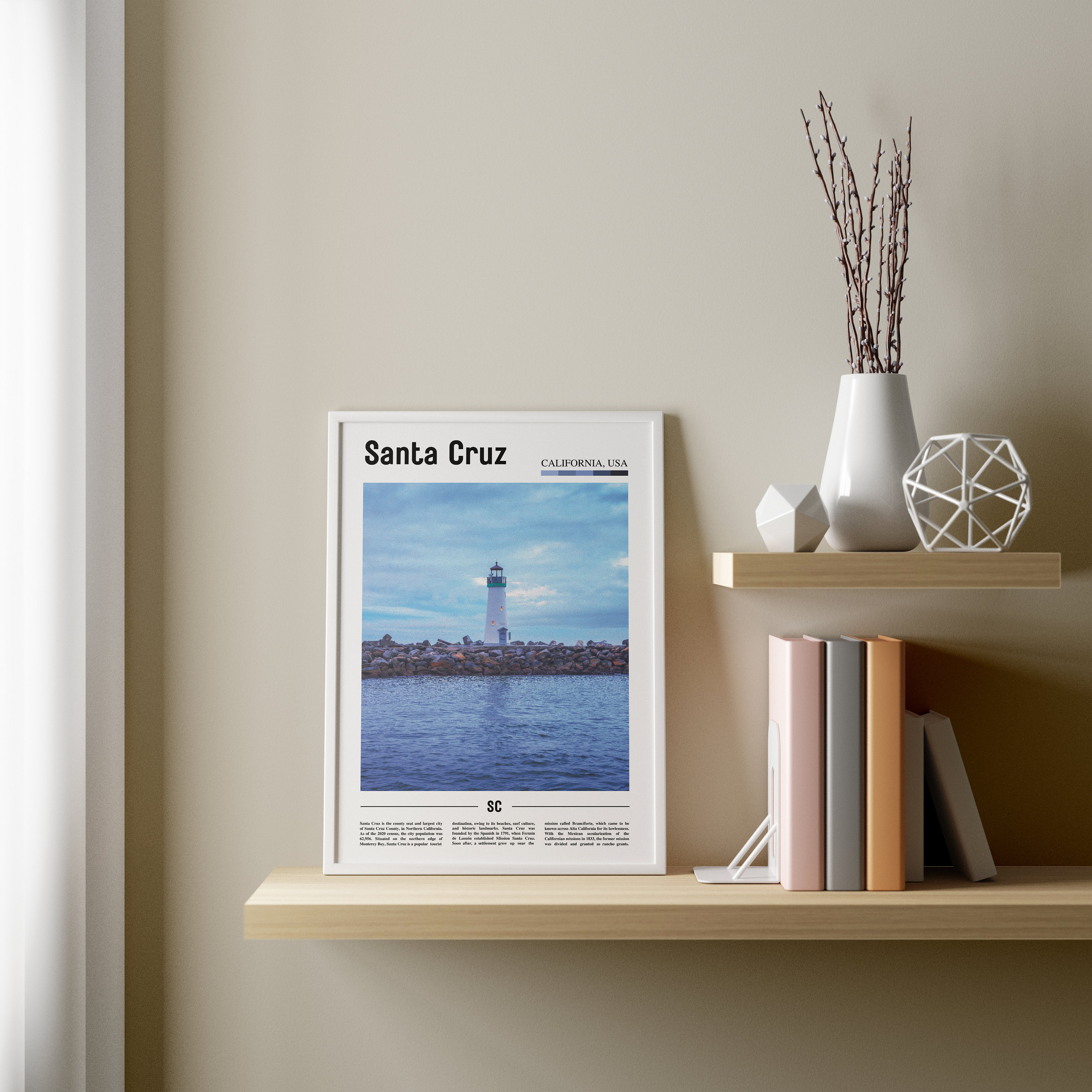 Santa Cruz Print, Santa Cruz Poster, Santa Cruz Wall Art, Oil Painting ...