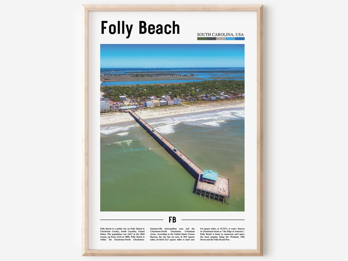 Folly Beach Print Folly Beach Poster Folly Beach Wall Art - Etsy