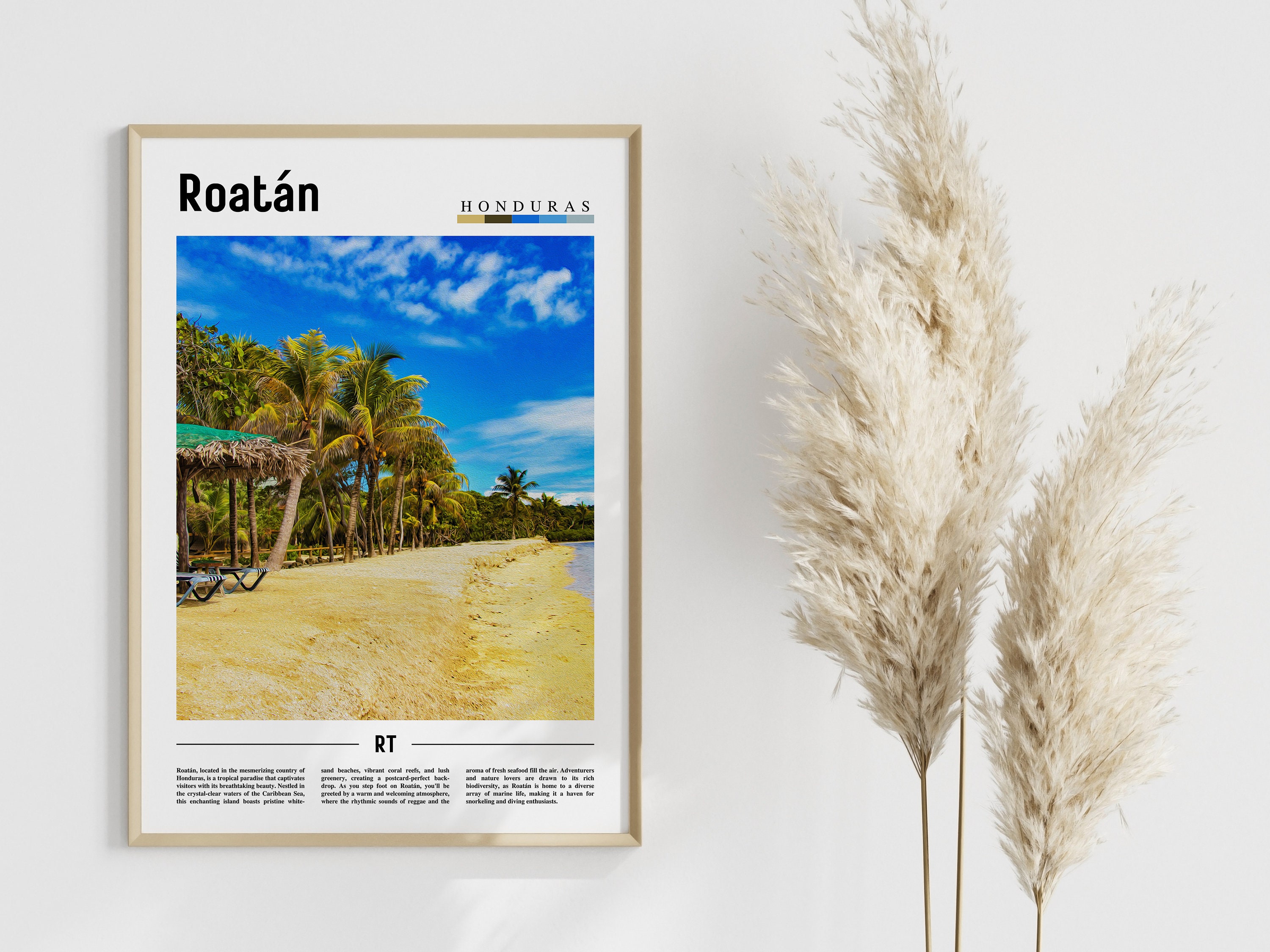 Roatán Poster Roatán Print Roatán Wall Art Minimal Travel - Etsy
