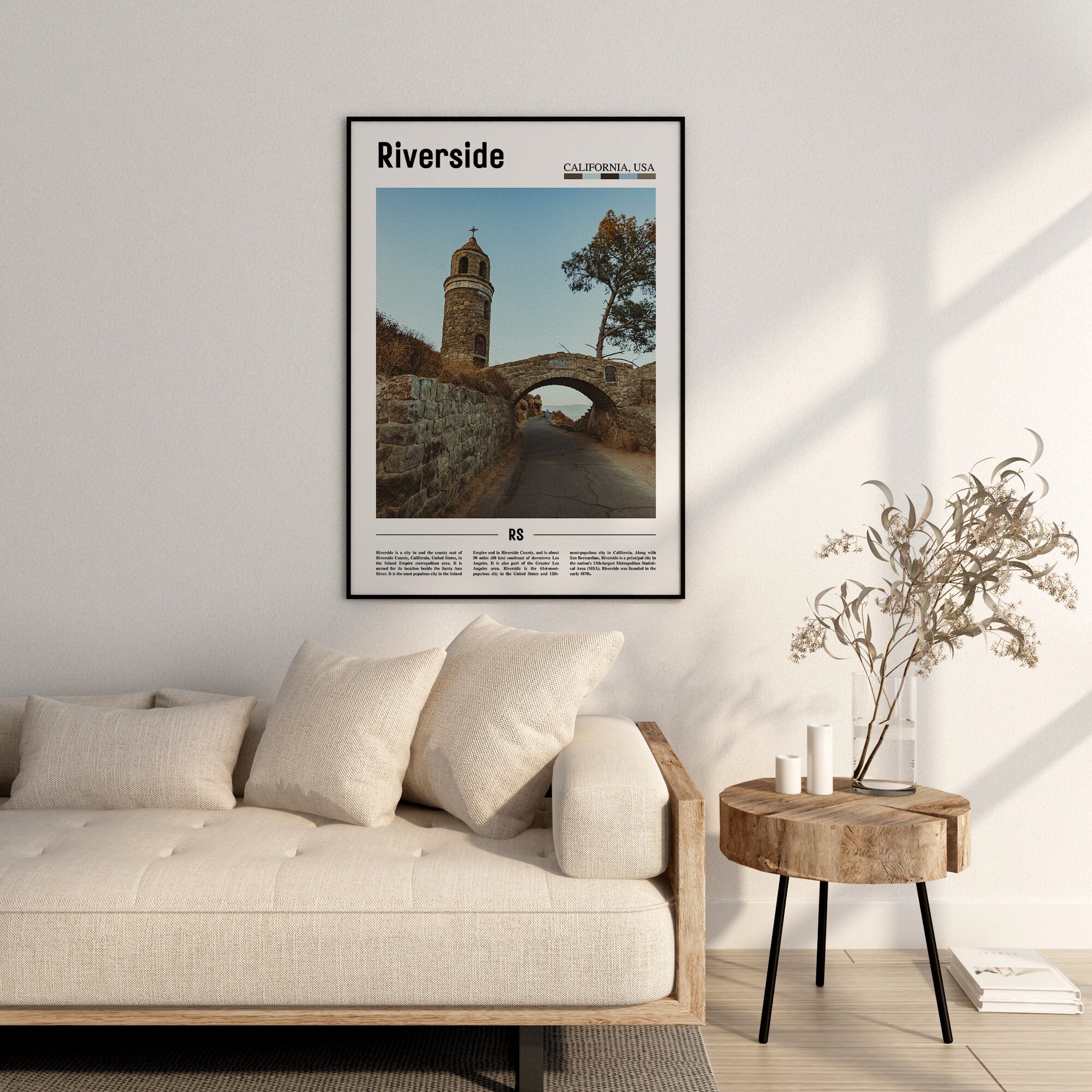 Riverside Print, Riverside Poster, Riverside Wall Art, Minimal Travel ...
