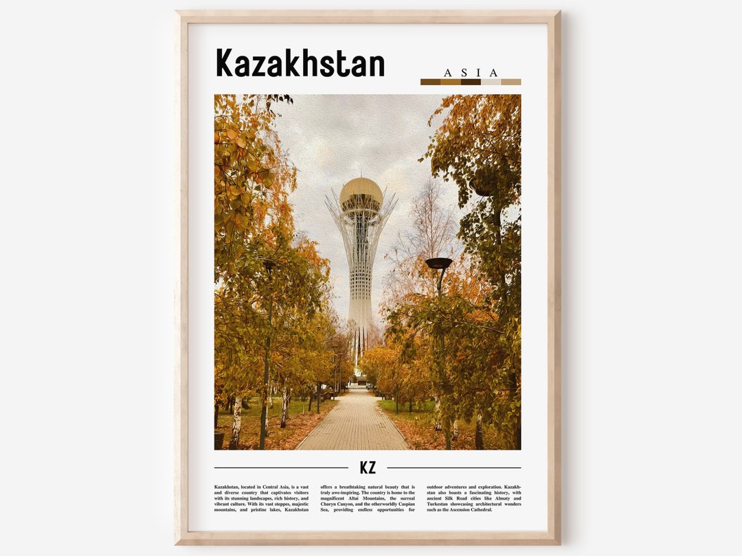 Kazakhstan Poster, Kazakhstan Print, Kazakhstan Wall Art, Asia Print ...