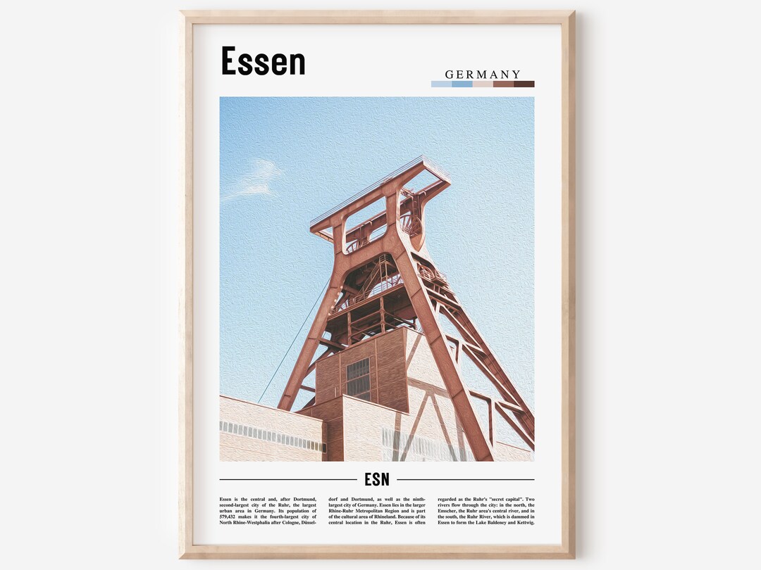 Essen Print, Essen Poster, Essen Wall Art, Minimal Travel Print ...