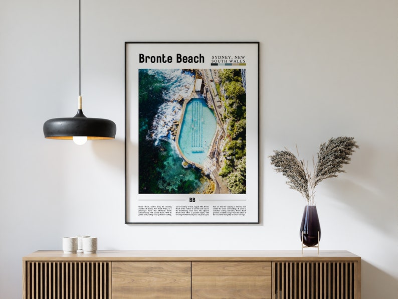Bronte Beach Poster, Bronte Beach Print, Bronte Beach Wall Art, Minimal ...