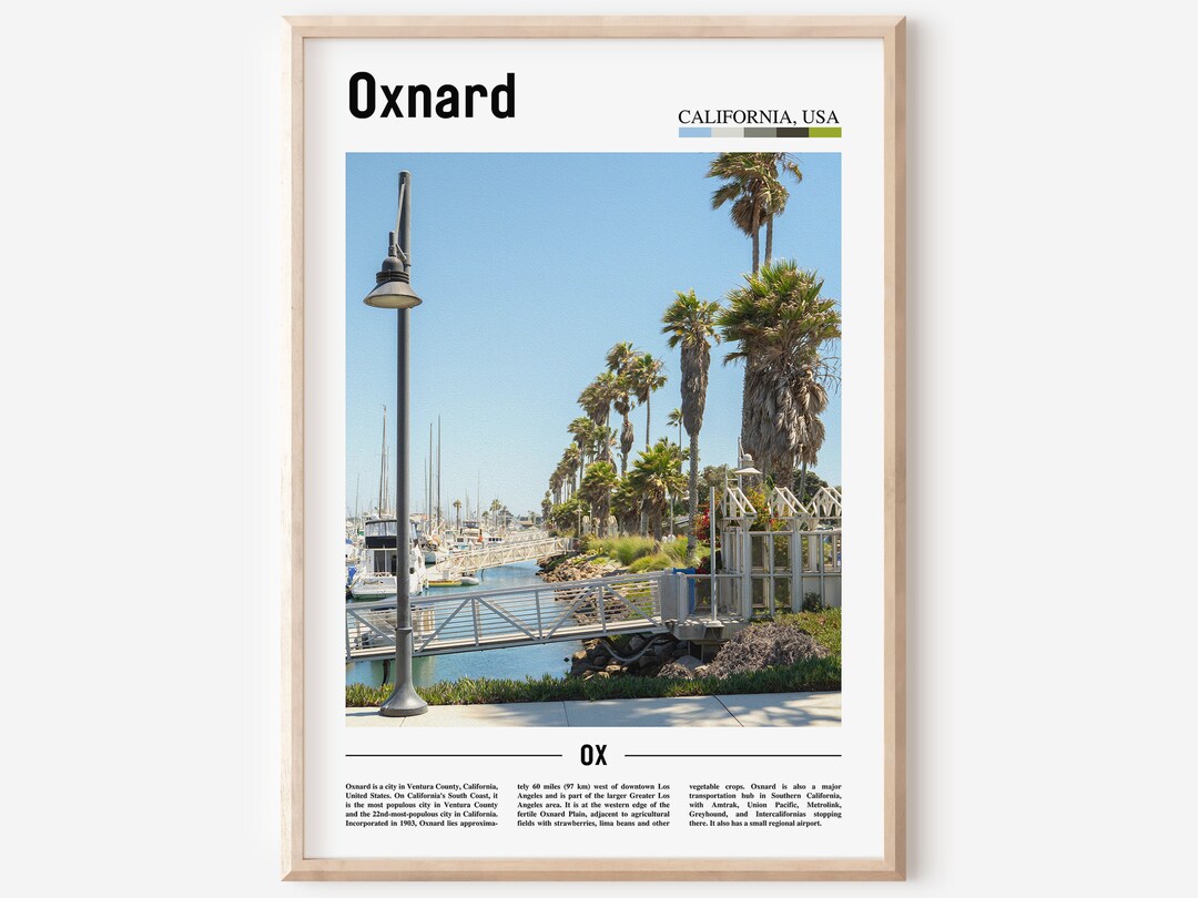 Oxnard Print, Oxnard Poster, Oxnard Wall Art, Minimal Travel Print ...