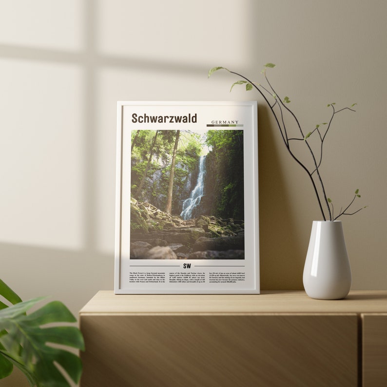 Schwarzwald Print, Schwarzwald Poster, Schwarzwald Wall Art, Minimal ...
