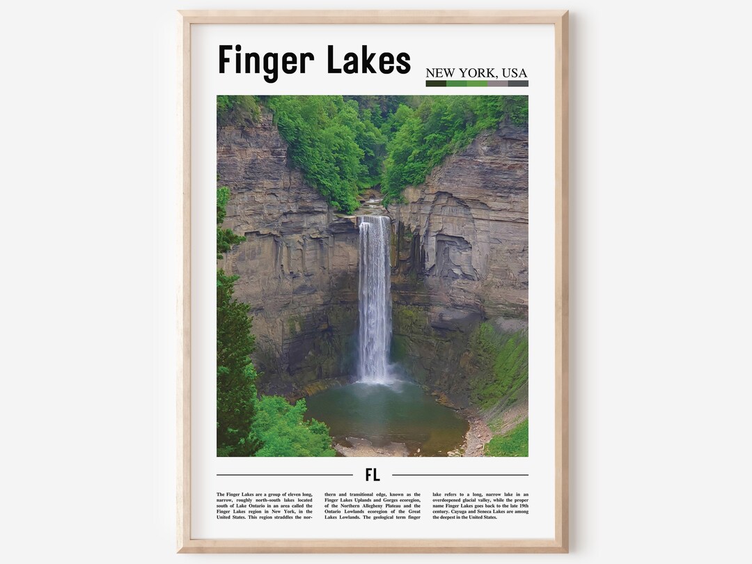 Finger Lakes Print, Finger Lakes Poster, Finger Lakes Wall Art, Oil ...