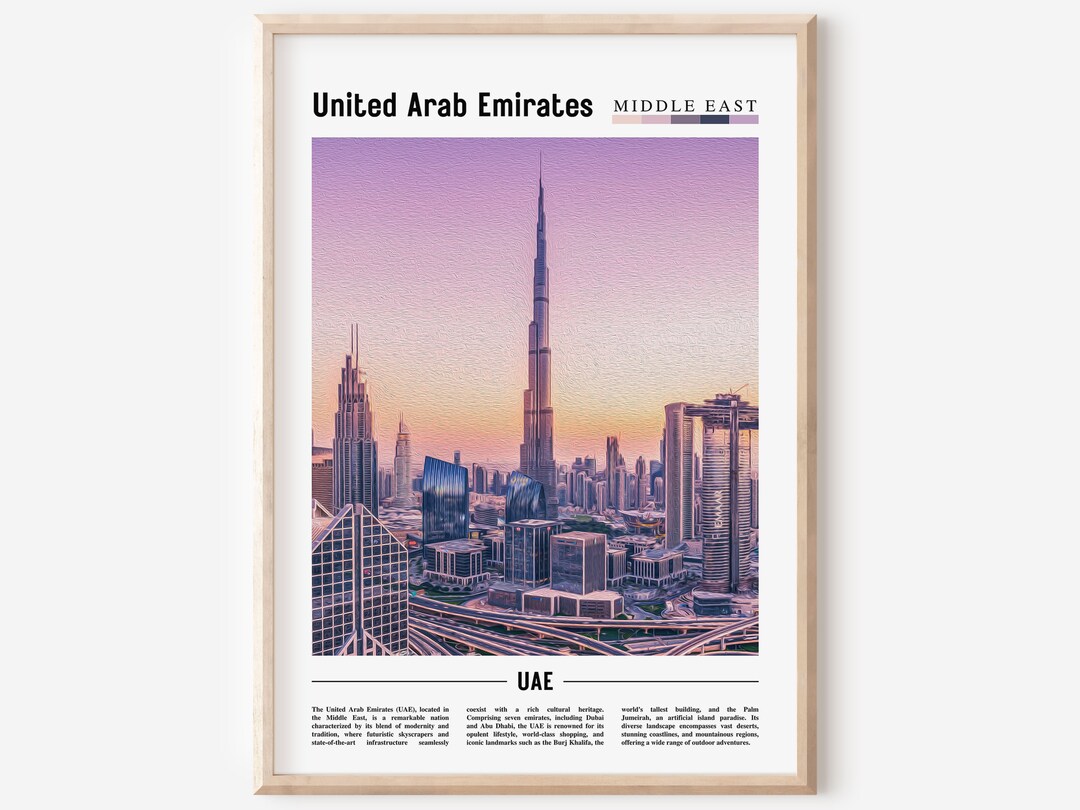 United Arab Emirates Poster, United Arab Emirates Print, United Arab ...