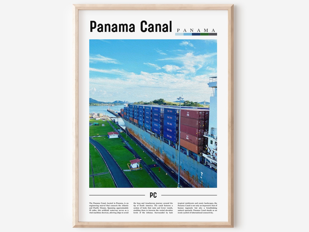 Panama Canal Poster, Panama Canal Print, Panama Canal Wall Art, Minimal ...