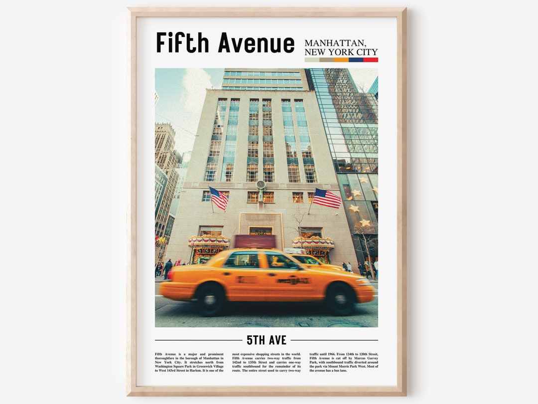 Fifth Avenue Print, Fifth Avenue Poster, Fifth Avenue Wall Art, Oil ...