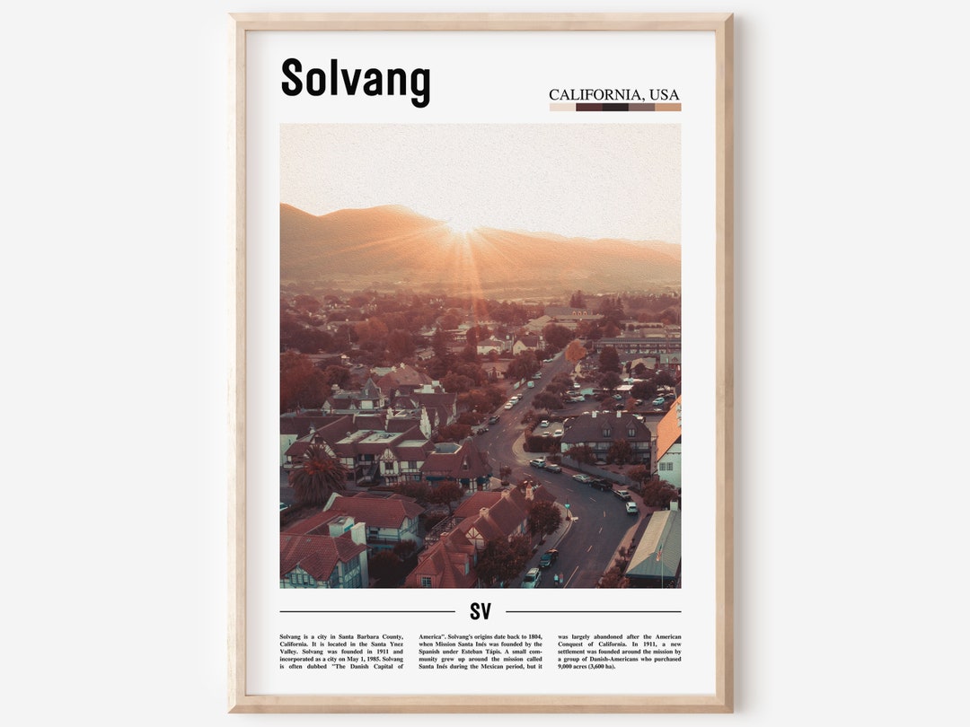 Solvang Print, Solvang Poster, Solvang Wall Art, Minimal Travel Print ...