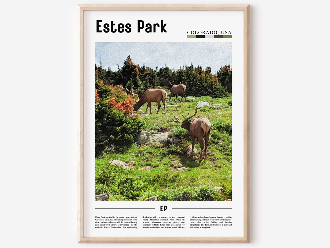 Estes Park Poster, Estes Park Print, Estes Park Wall Art, United States ...