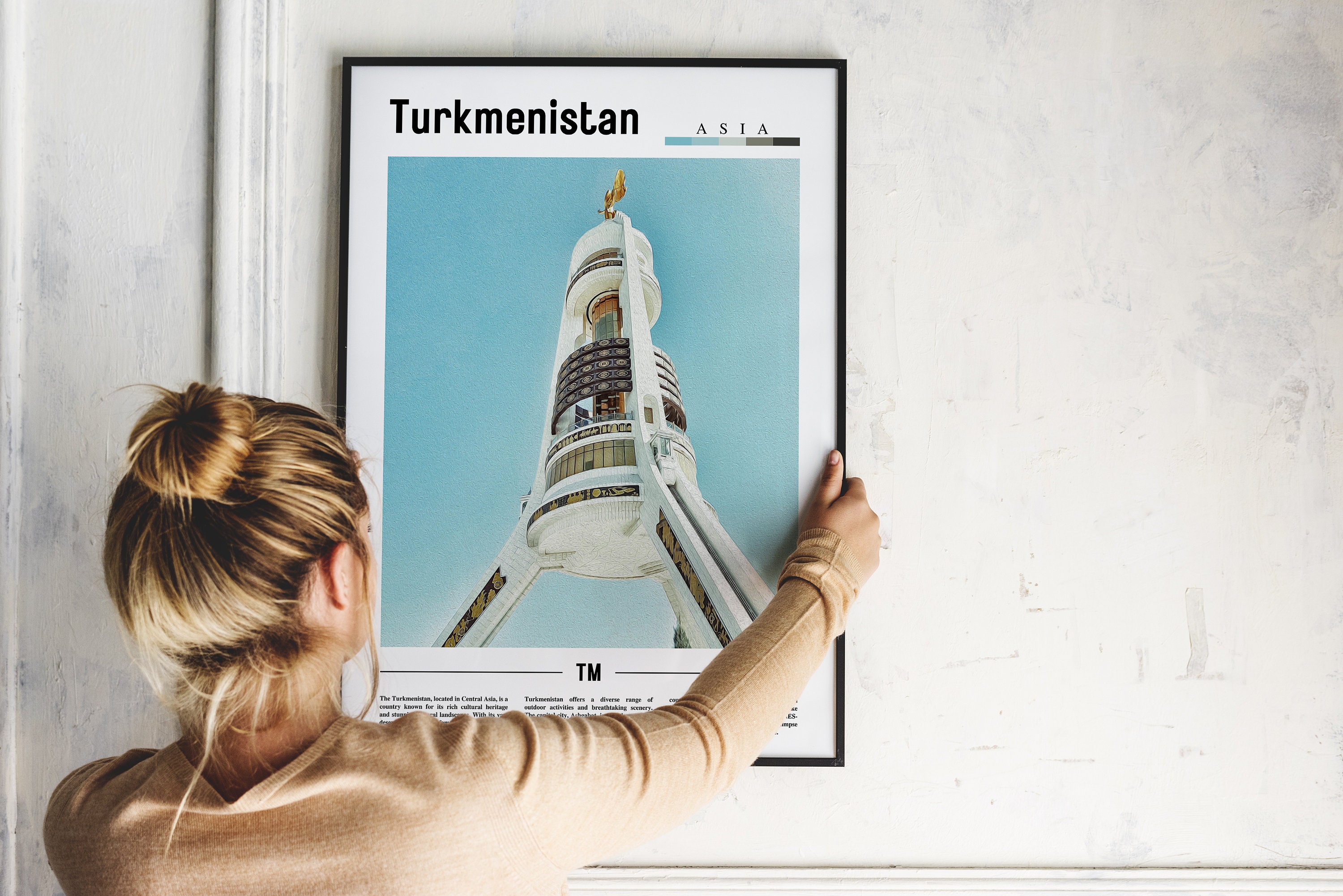Turkmenistan Poster, Turkmenistan Print, Turkmenistan Wall Art, Asia ...