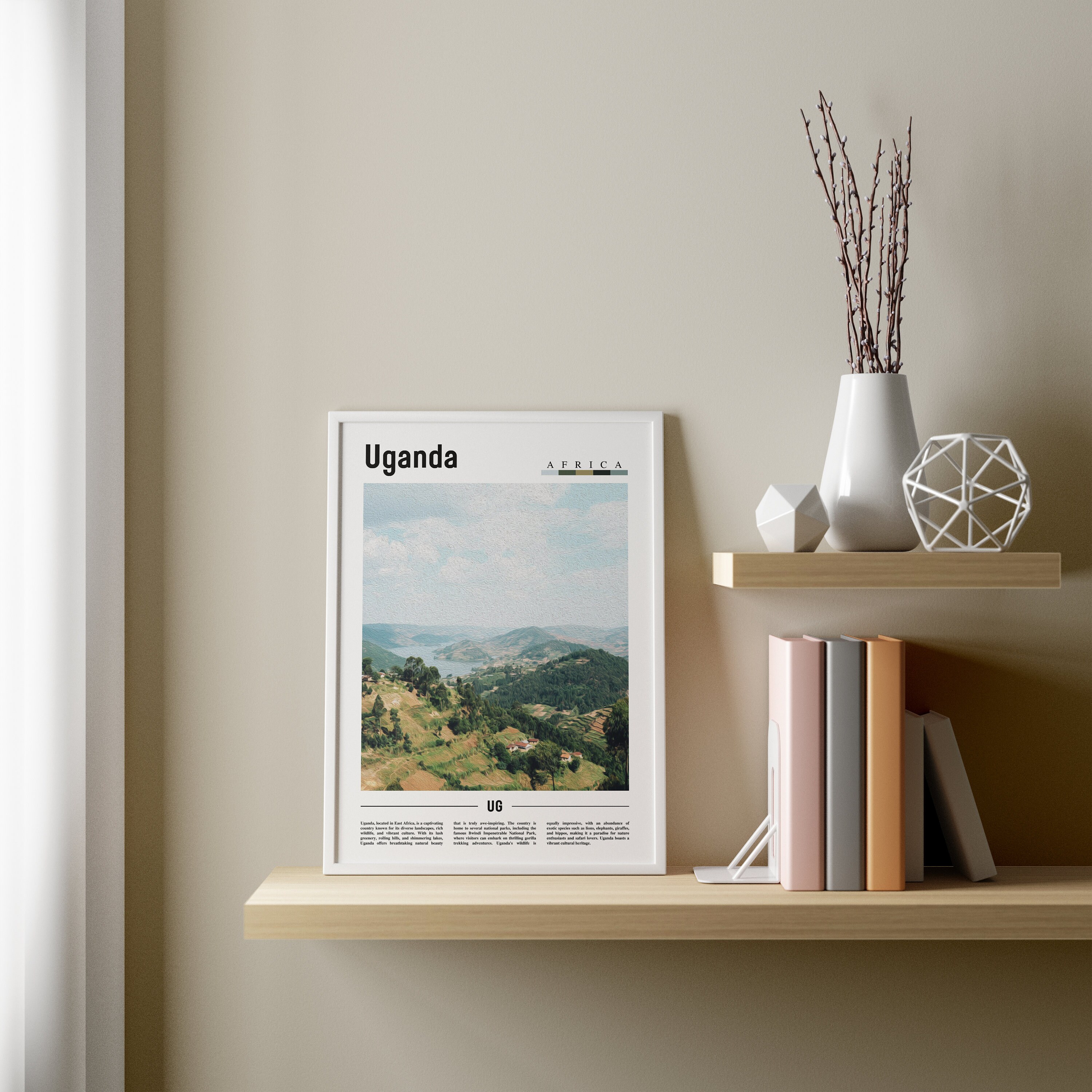 Uganda Poster, Uganda Print, Uganda Wall Art, Minimal Travel Print ...