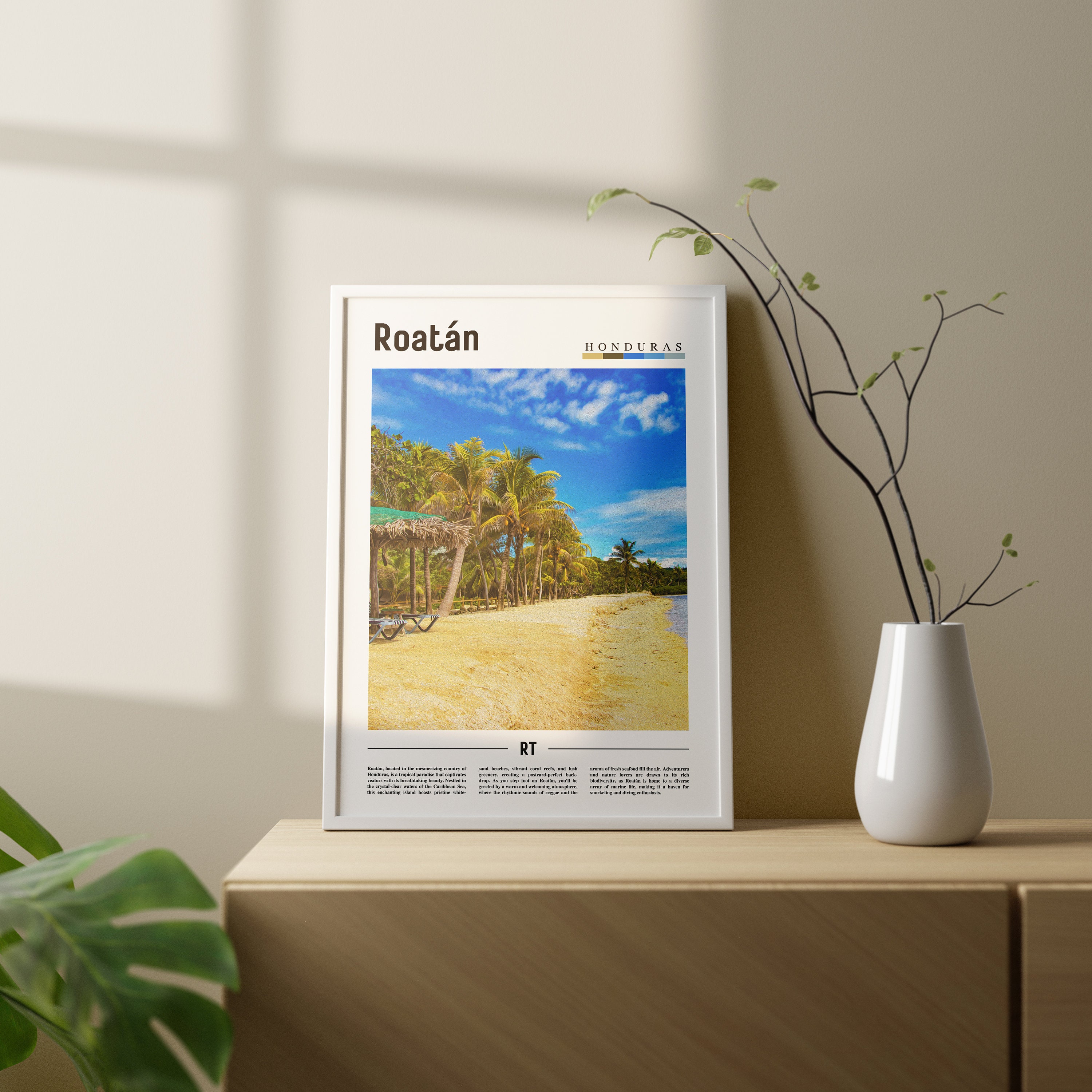 Roatán Poster Roatán Print Roatán Wall Art Minimal Travel - Etsy