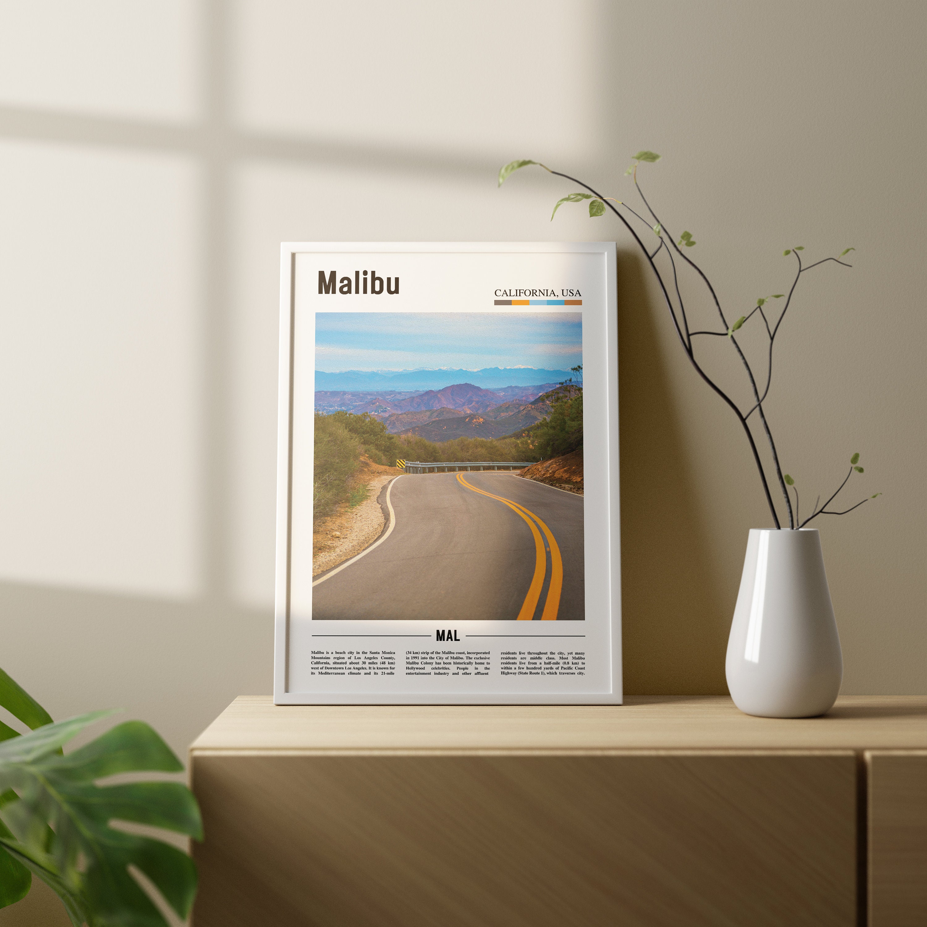 Malibu Print, Malibu Poster, Malibu Wall Art, Oil Painting Poster ...