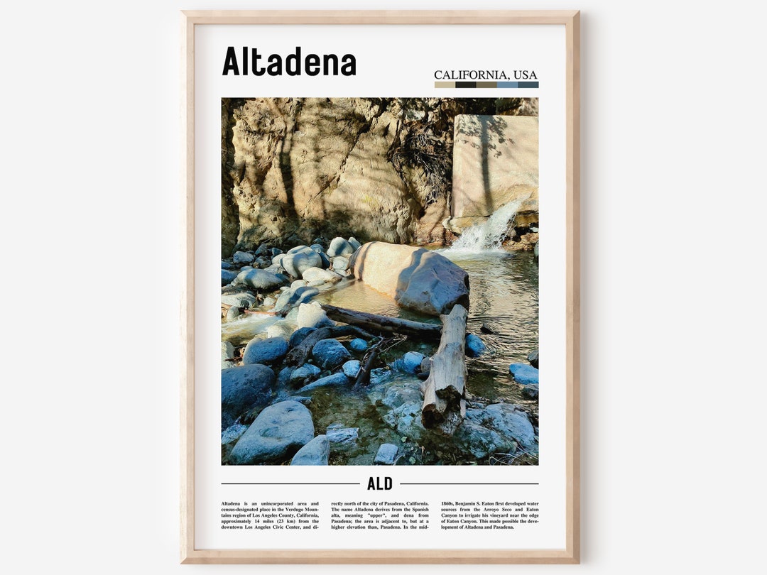 Altadena Print, Altadena Poster, Altadena Wall Art, Minimal Travel ...