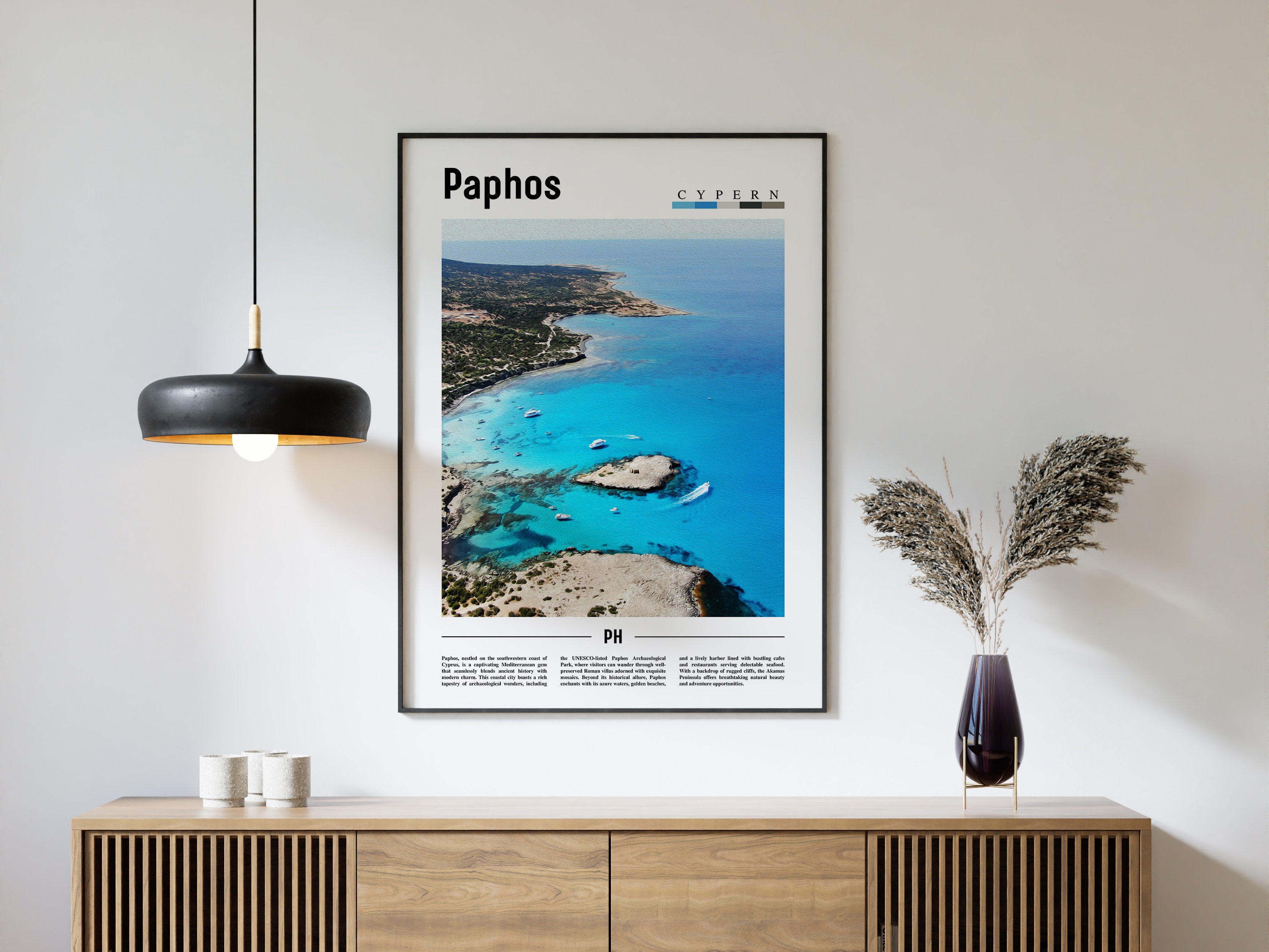 Paphos Poster, Paphos Print, Paphos Wall Art, Minimal Travel Print ...