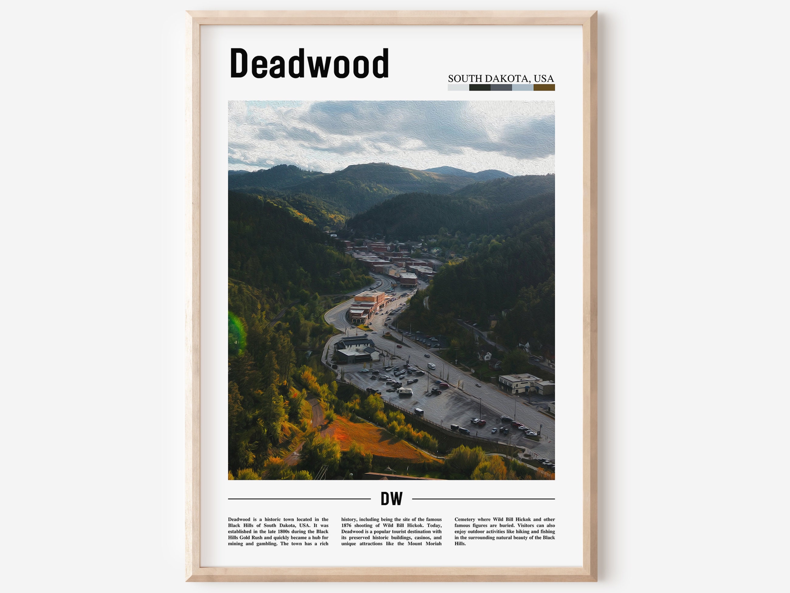 Deadwood Poster, Deadwood Print, Deadwood Wall Art, United States Photo ...