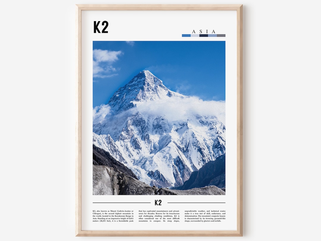 K2 Poster, K2 Print, K2 Wall Art, Asia Print, Asia Poster, Asia Photo ...