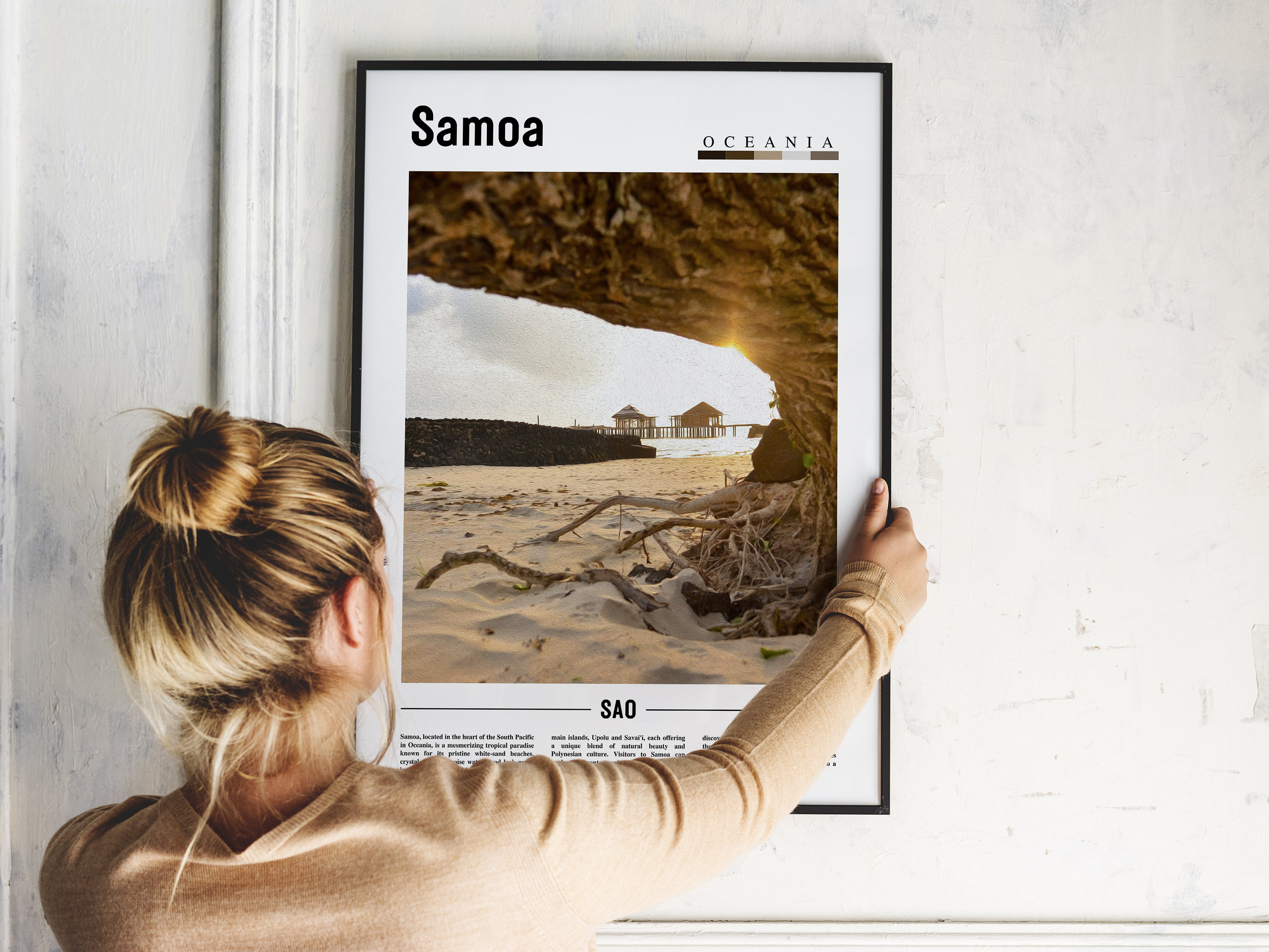 Samoa Poster Samoa Print Samoa Wall Art Minimal Travel - Etsy