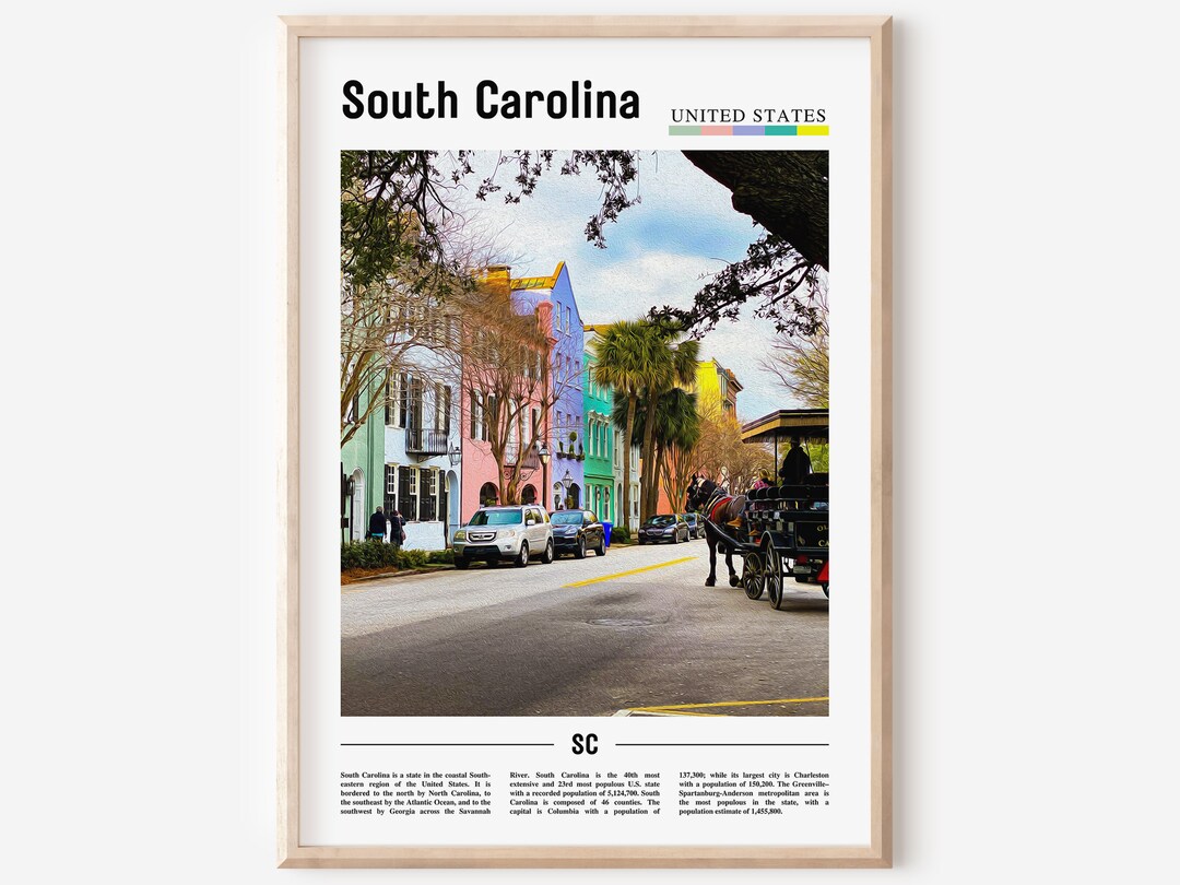 South Carolina Poster, South Carolina Print, South Carolina Wall Art ...