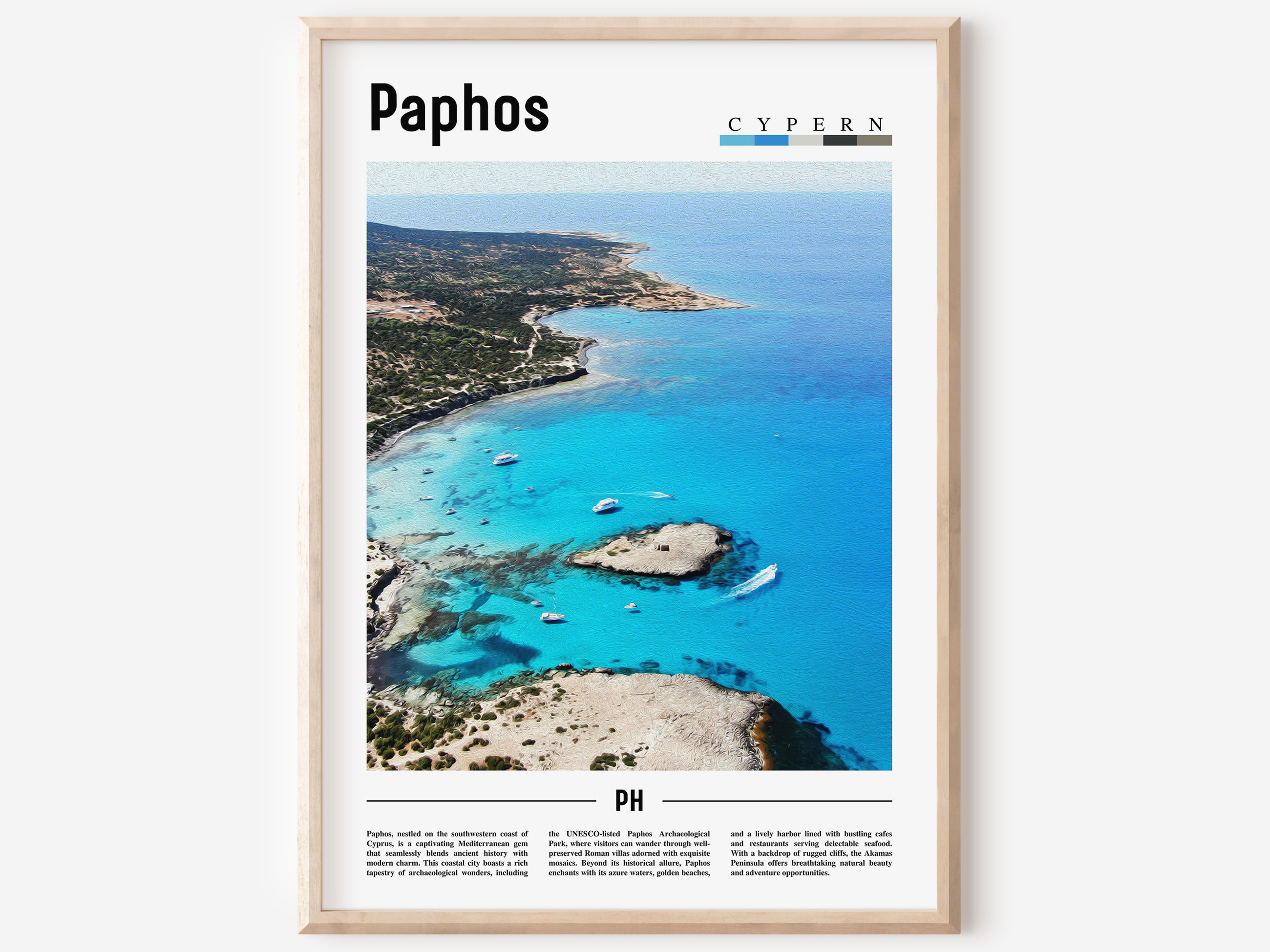 Paphos Poster, Paphos Print, Paphos Wall Art, Minimal Travel Print ...