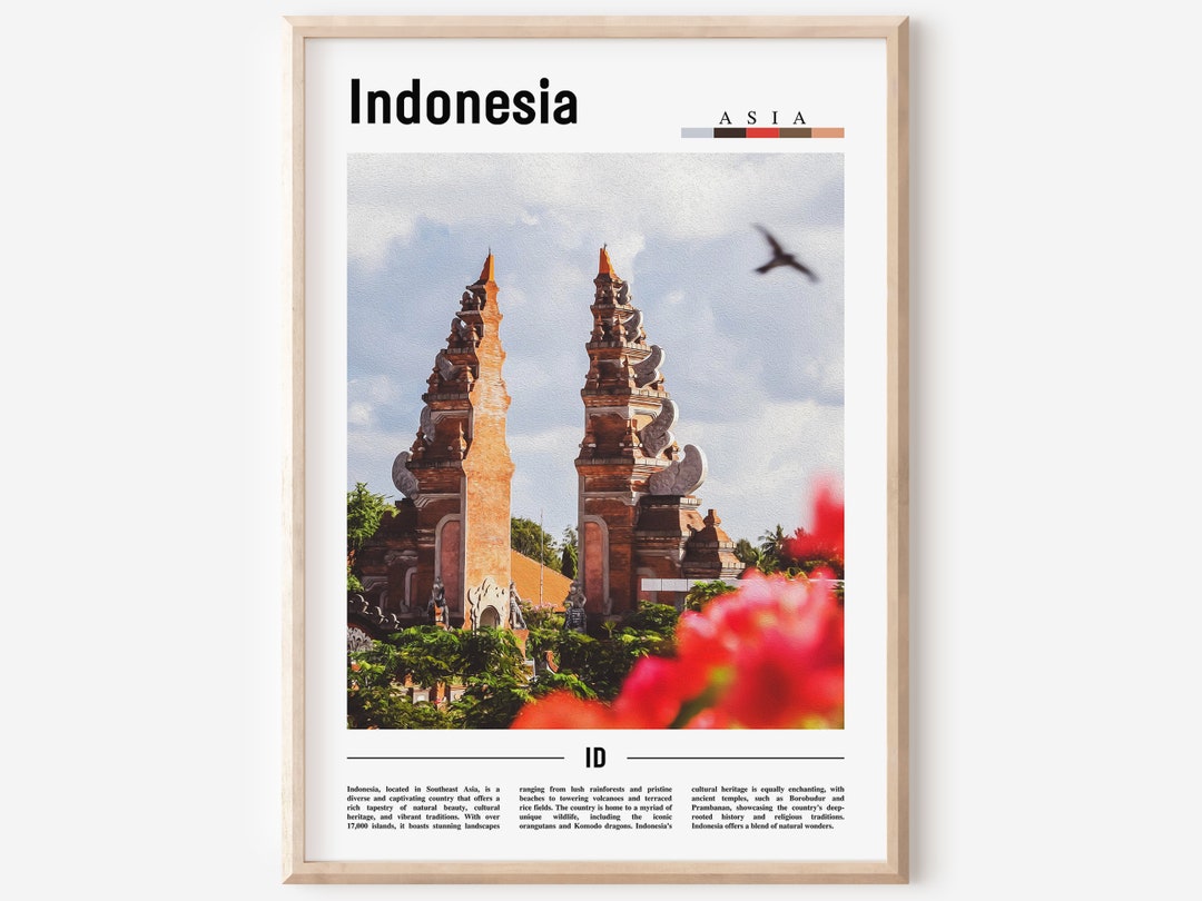 Indonesia Poster, Indonesia Print, Indonesia Wall Art, Asia Print, Asia ...