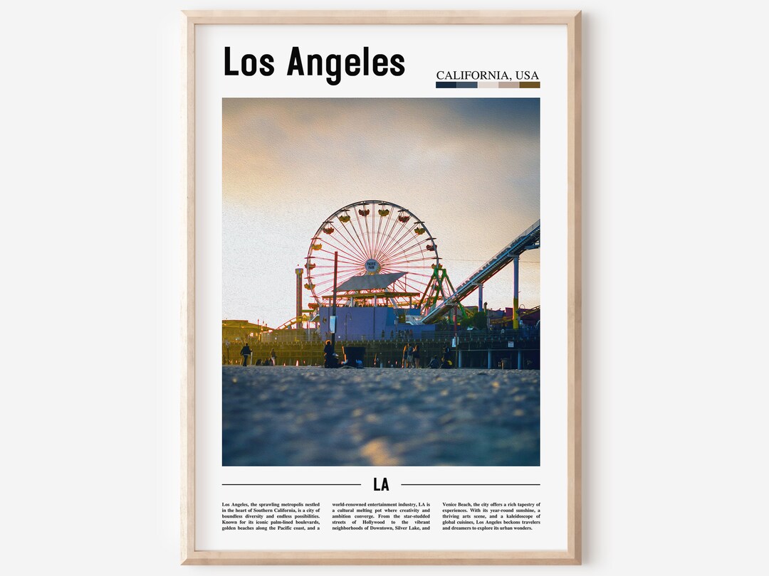 Los Angeles Print, Los Angeles Poster, Los Angeles Wall Art, LA Print ...