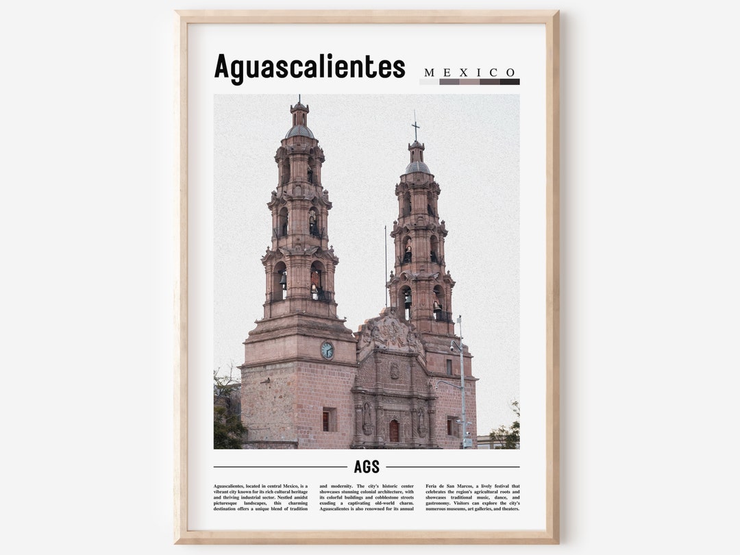 Aguascalientes Poster, Aguascalientes Print, Aguascalientes Wall Art ...