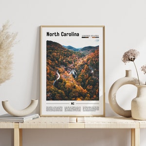 North Carolina Poster, North Carolina Print, North Carolina Wall Art ...