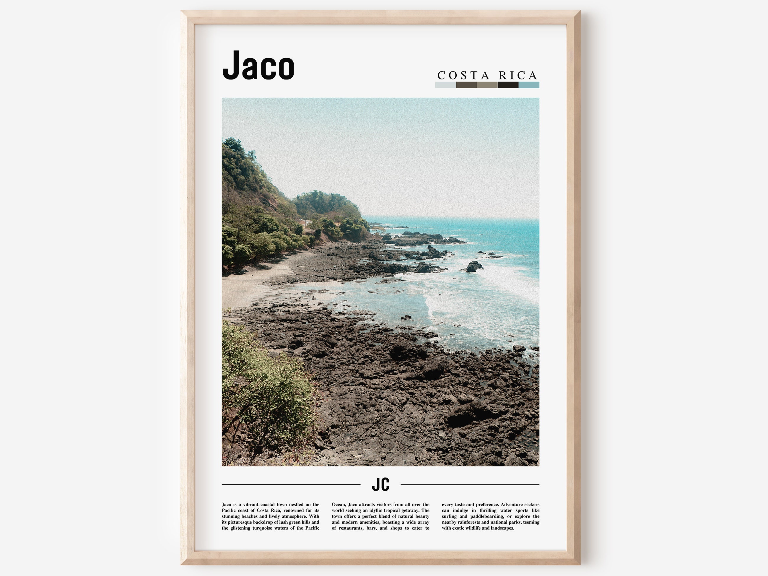 Jaco Poster, Jaco Print, Jaco Wall Art, Minimal Travel Print, Travel ...