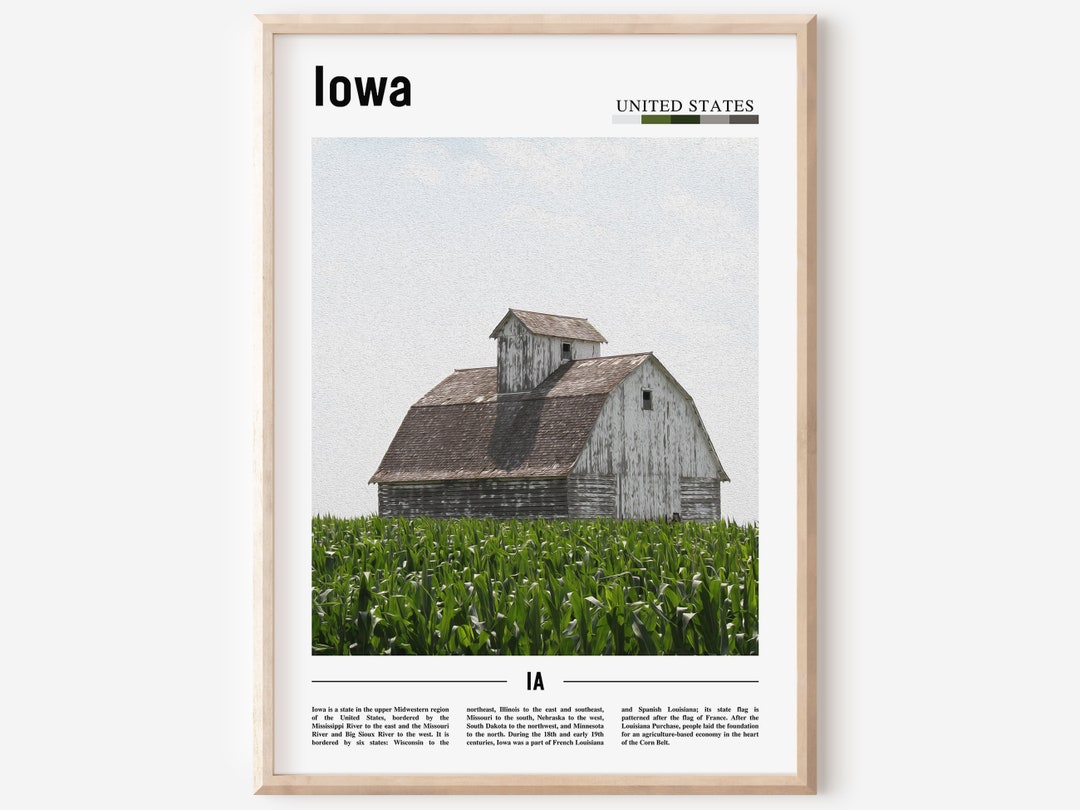 Iowa Poster, Iowa Print, Iowa Wall Art, United States Photo, United ...