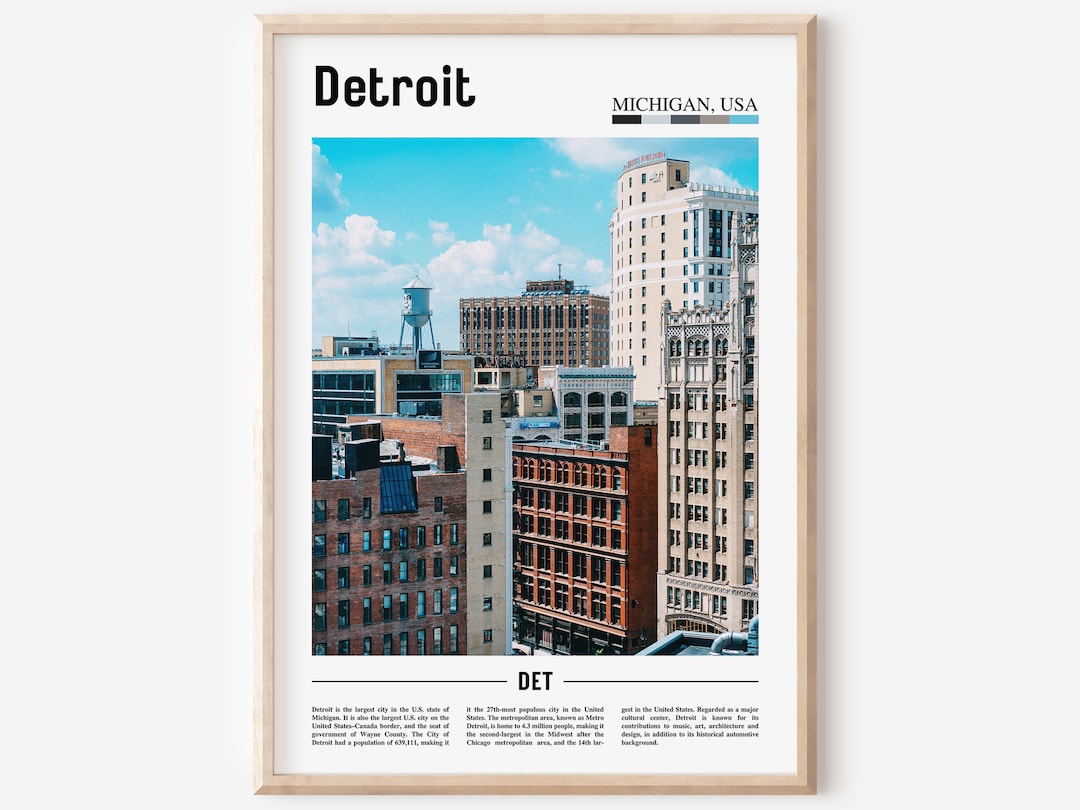 Detroit Print, Detroit Poster, Detroit Wall Art, United States Photo ...