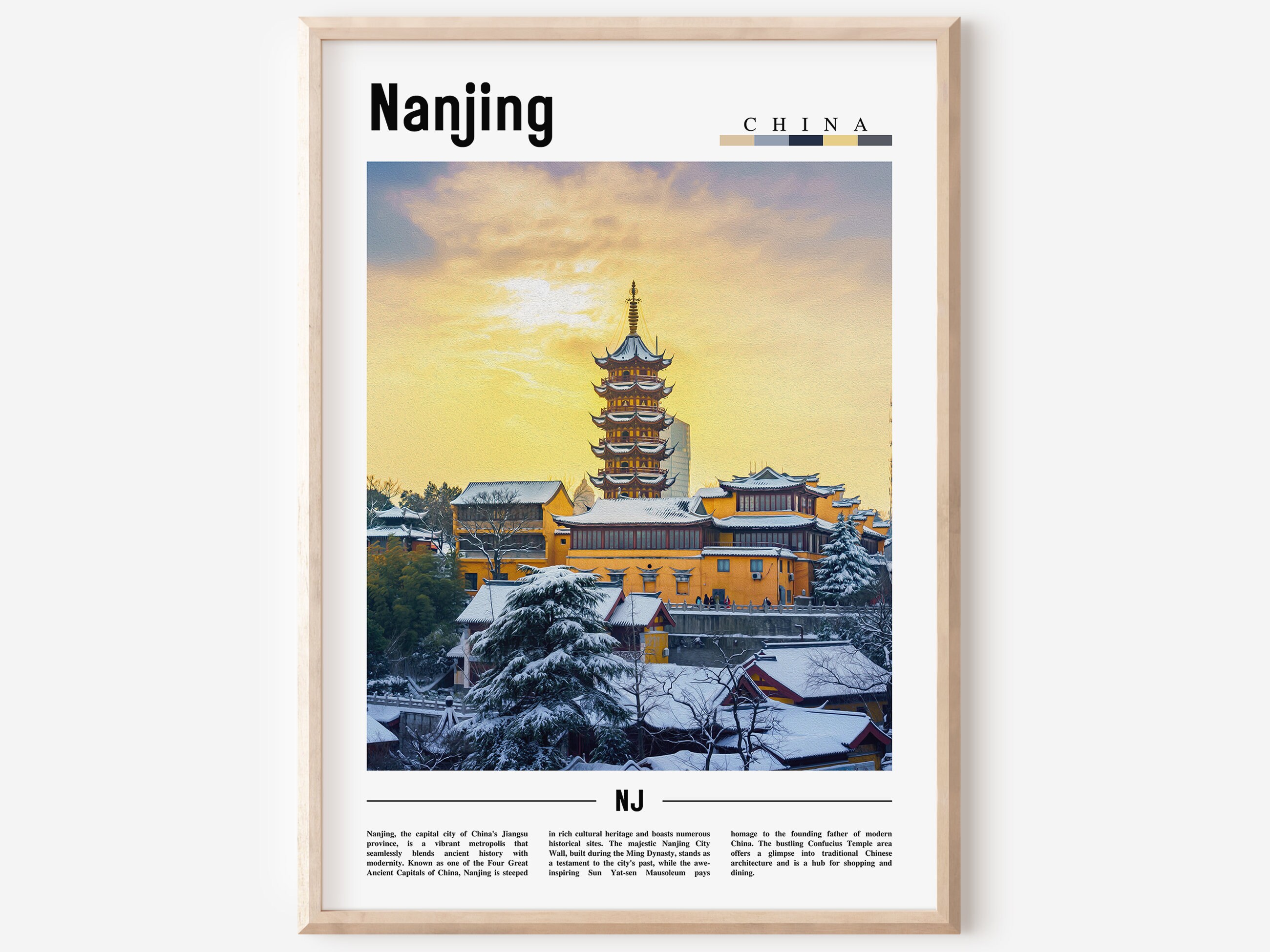 Nanjing Poster Nanjing Print Nanjing Wall Art Asia Print - Etsy