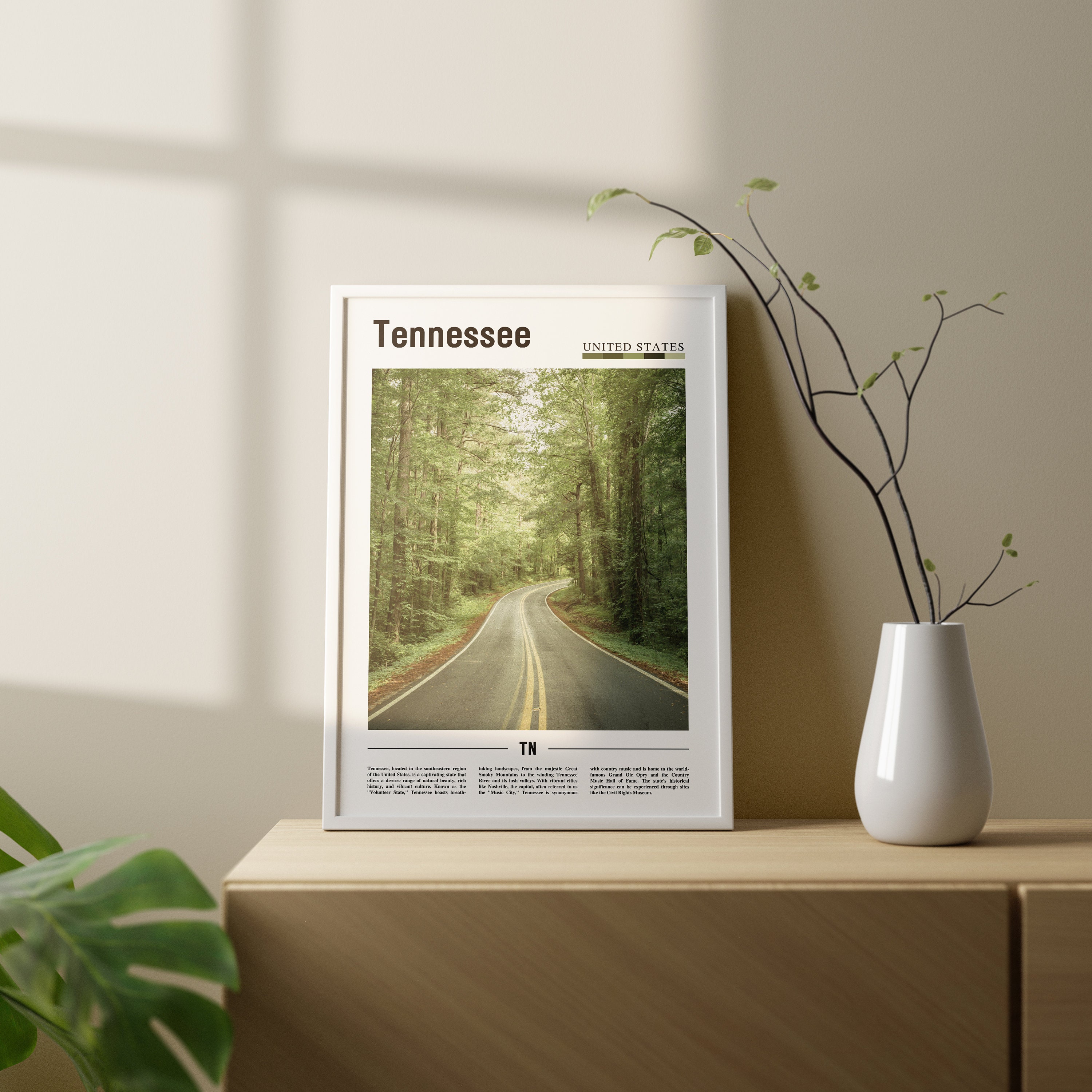 Tennessee Poster Tennessee Print Tennessee Wall Art United - Etsy