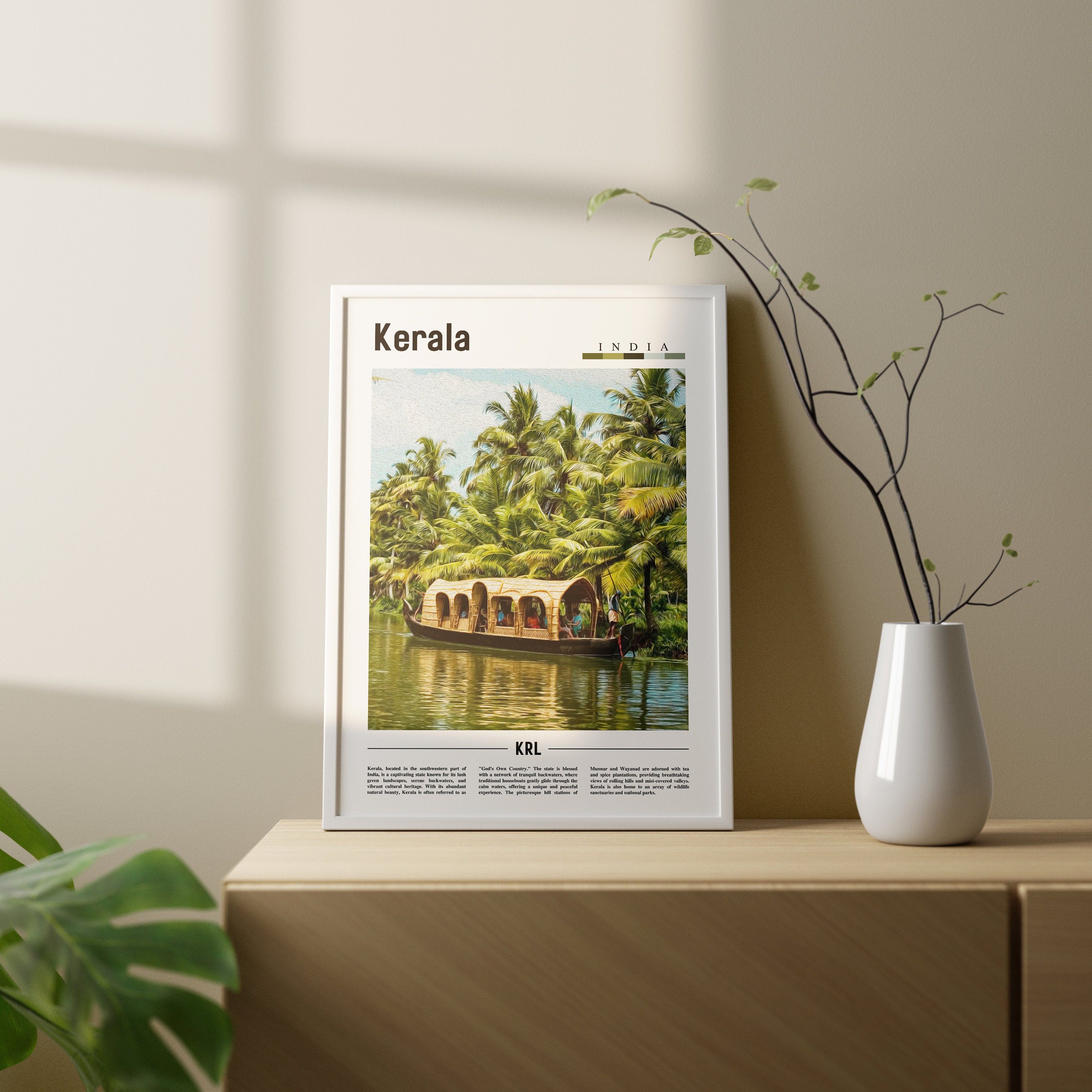 Kerala Poster Kerala Print Kerala Wall Art Asia Print Asia - Etsy