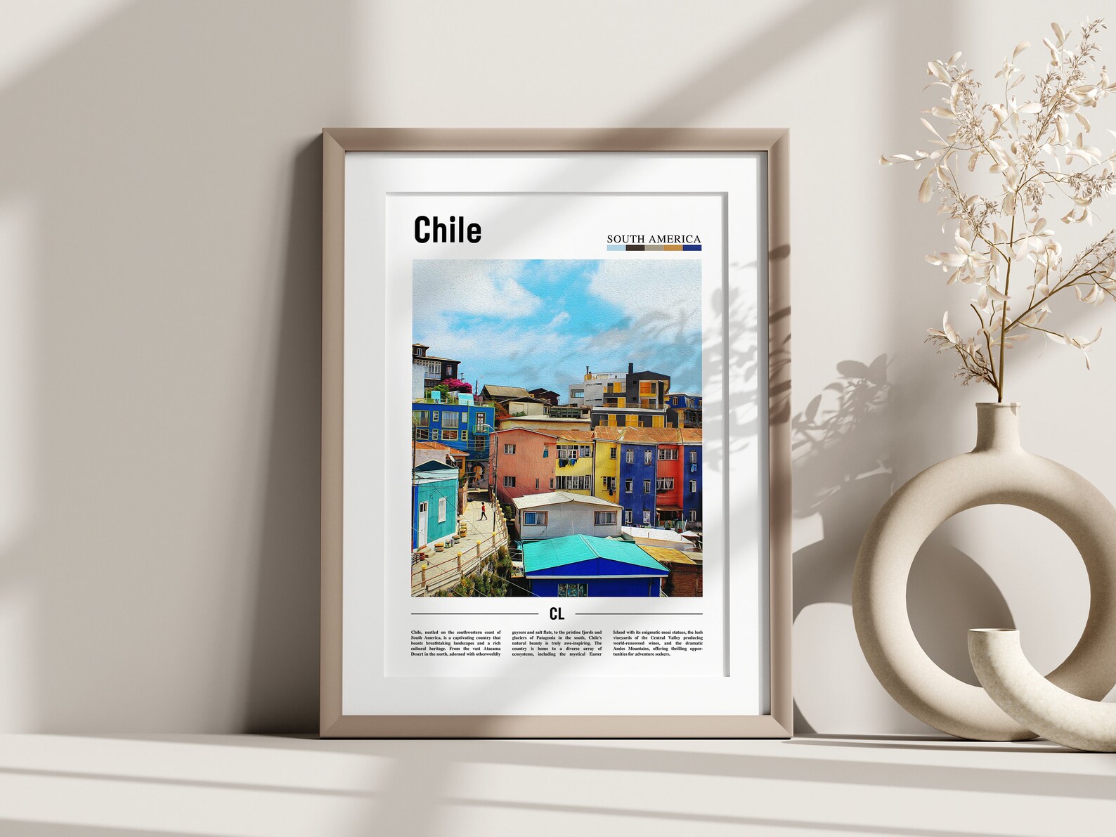 Chile Poster, Chile Print, Chile Wall Art, South America Poster, South ...