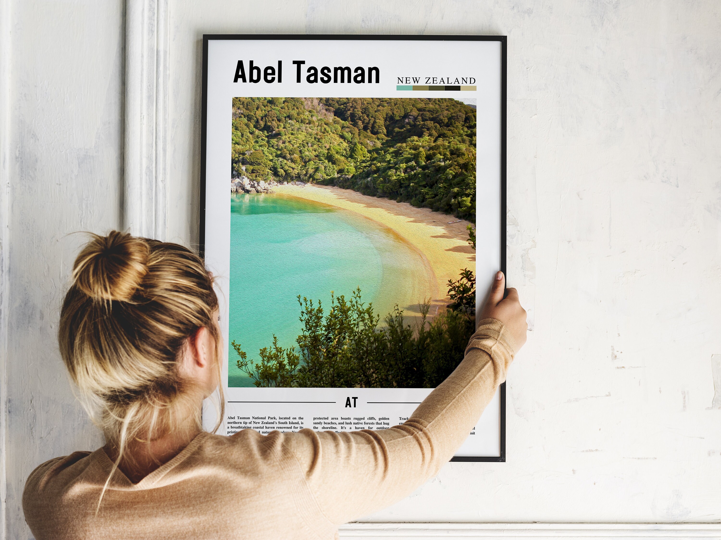 Abel Tasman Poster, Abel Tasman Print, Abel Tasman Wall Art, Minimal ...