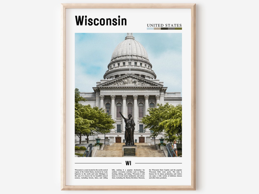 Wisconsin Poster, Wisconsin Print, Wisconsin Wall Art, United States ...
