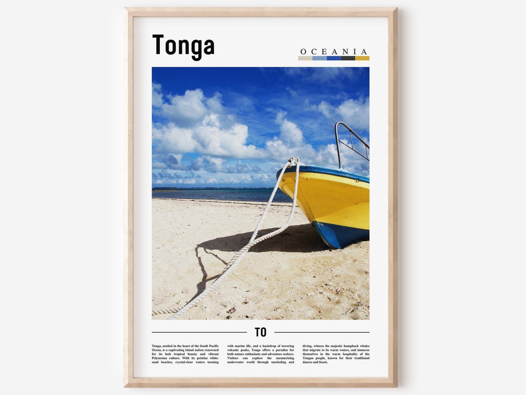 Tonga Poster, Tonga Print, Tonga Wall Art, Minimal Travel Print, Travel ...