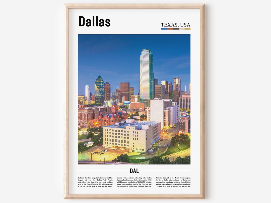 Dallas Print, Dallas Poster, Dallas Wall Art, United States Photo ...
