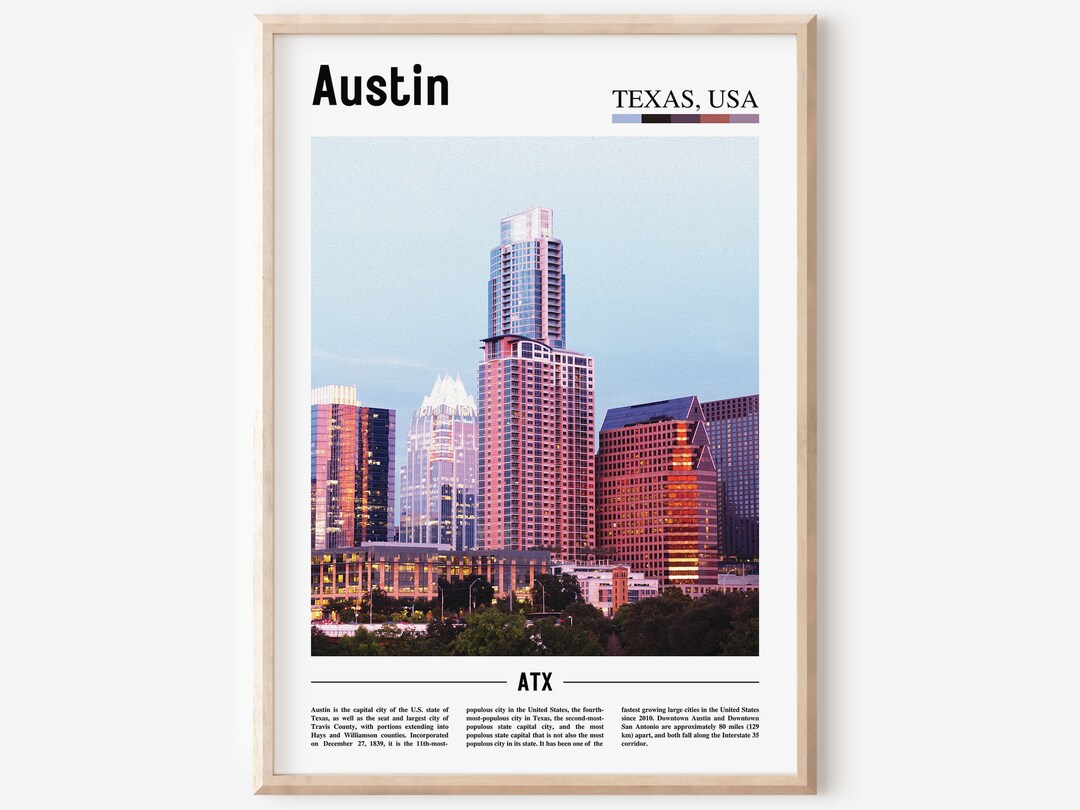 Austin Print, Austin Poster, Austin Wall Art, United States Photo ...