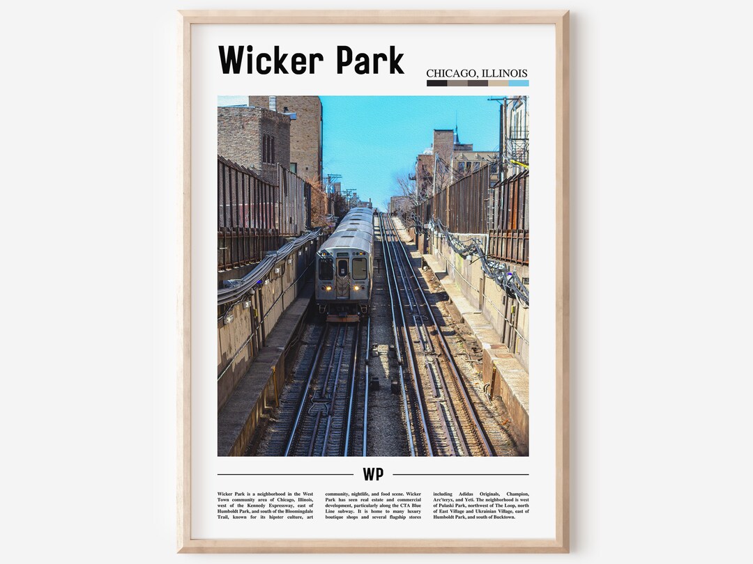 Wicker Park Print, Wicker Park Poster, Wicker Park Wall Art, Minimal ...