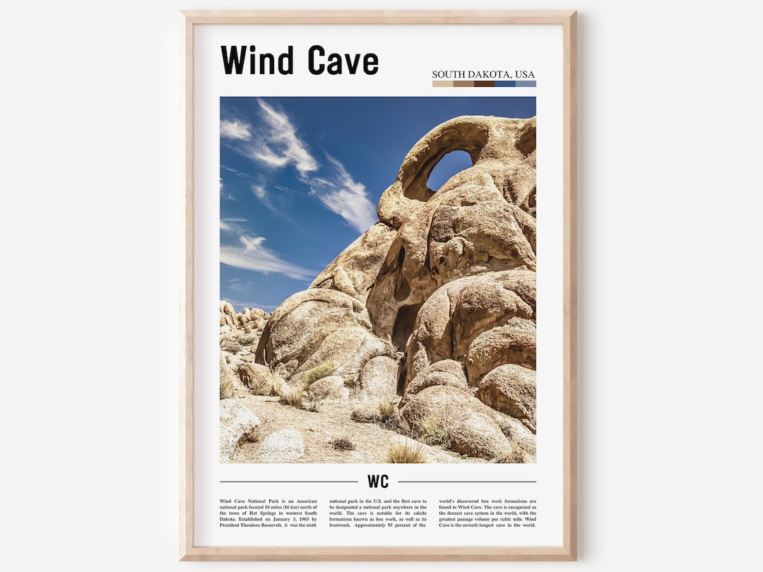 Wind Cave Print, Wind Cave Poster, Wind Cave Wall Art, Oil Painting ...