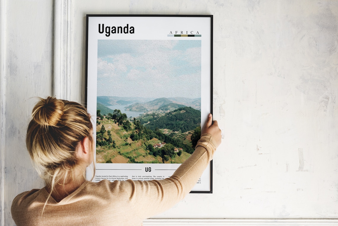 Uganda Poster, Uganda Print, Uganda Wall Art, Minimal Travel Print ...