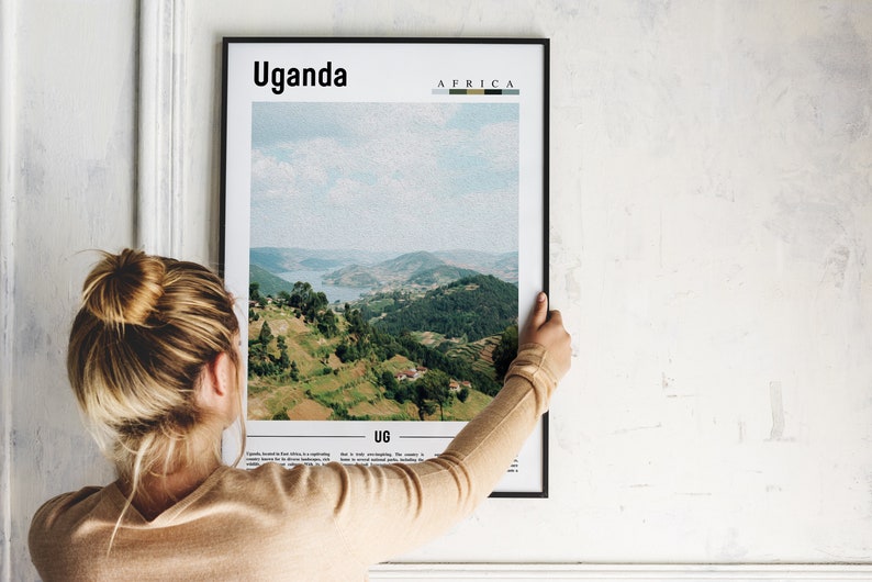 Uganda Poster, Uganda Print, Uganda Wall Art, Minimal Travel Print ...