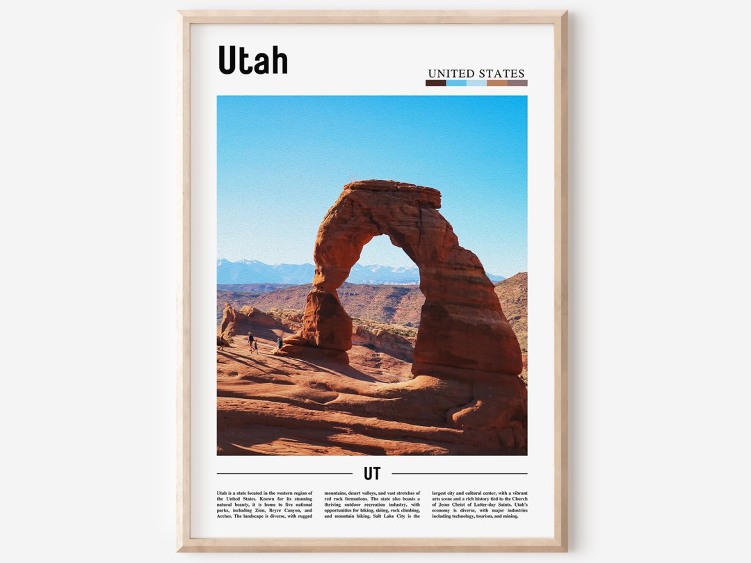Utah Poster, Utah Print, Utah Wall Art, United States Photo, United ...