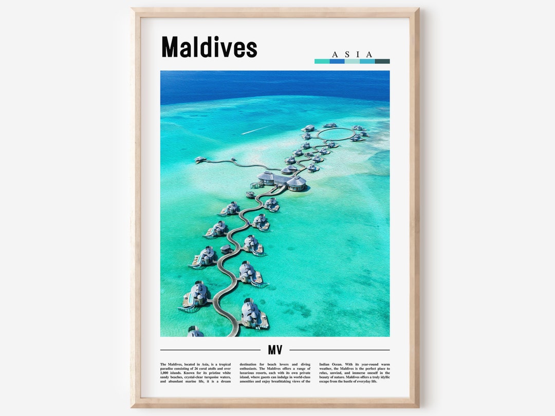 Maldives Poster, Maldives Print, Maldives Wall Art, Asia Print, Asia ...