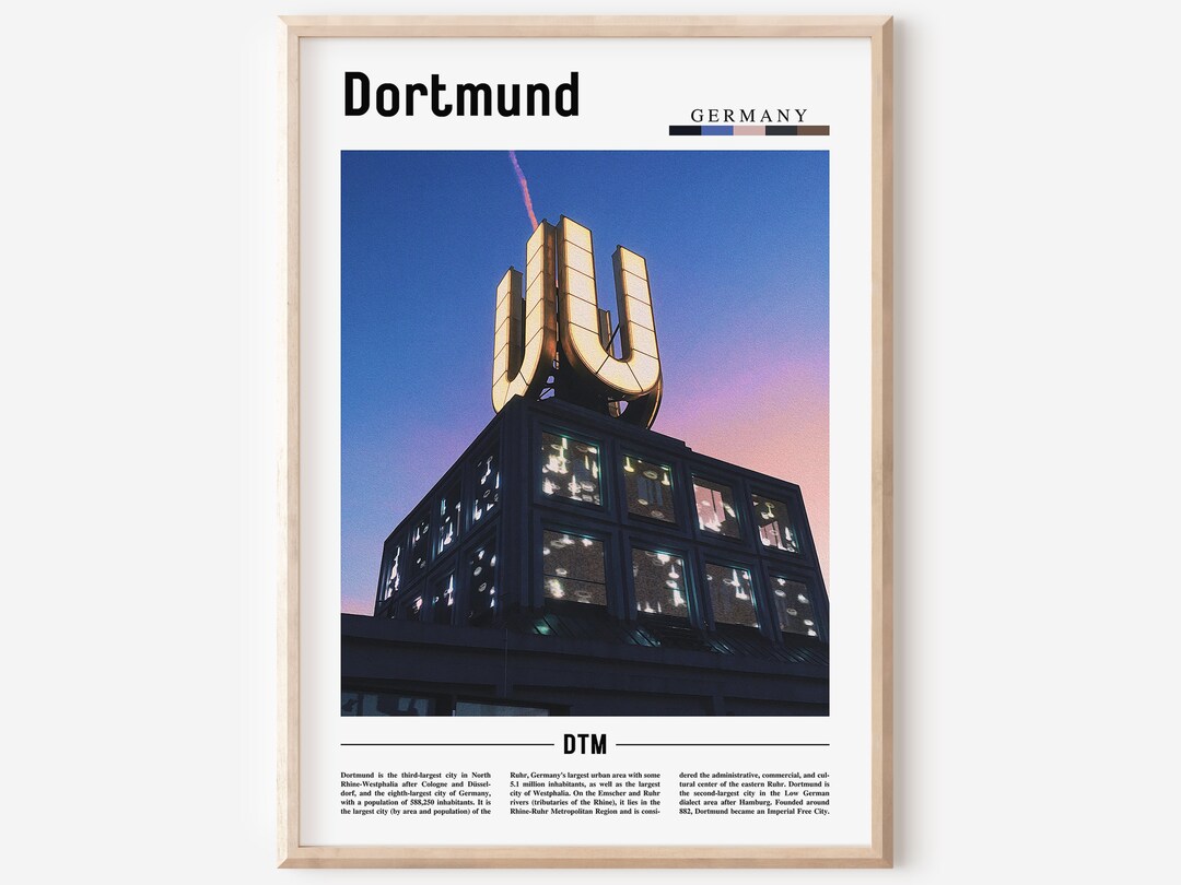 Dortmund Poster, Dortmund Poster, Dortmund Wandkunst, Minimal Travel ...