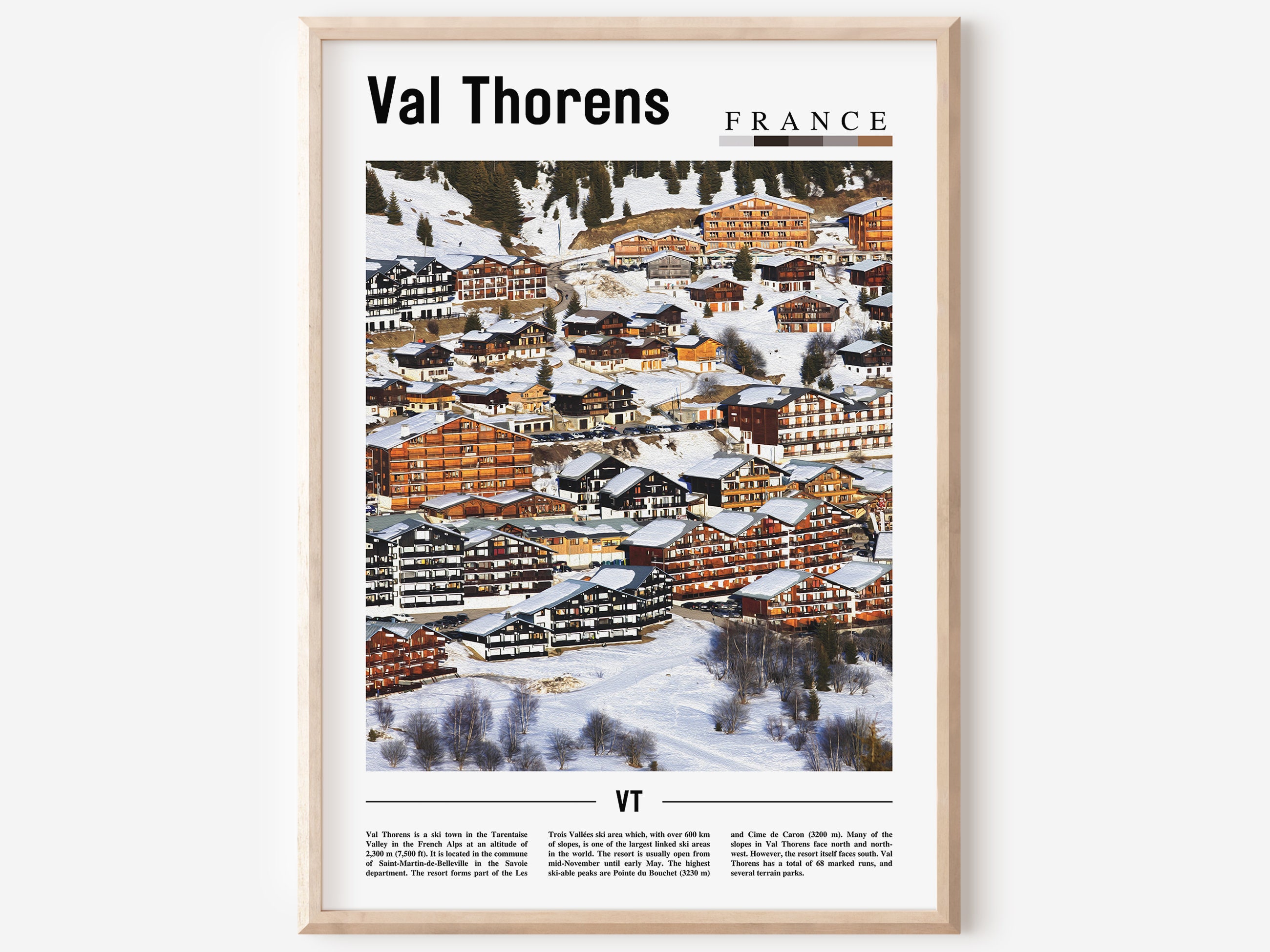 Val Thorens Print, Val Thorens Poster, Val Thorens Wall Art, Oil ...